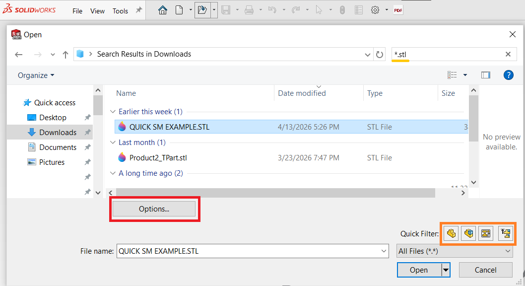 How to Import and Convert an STL File in SOLIDWORKS