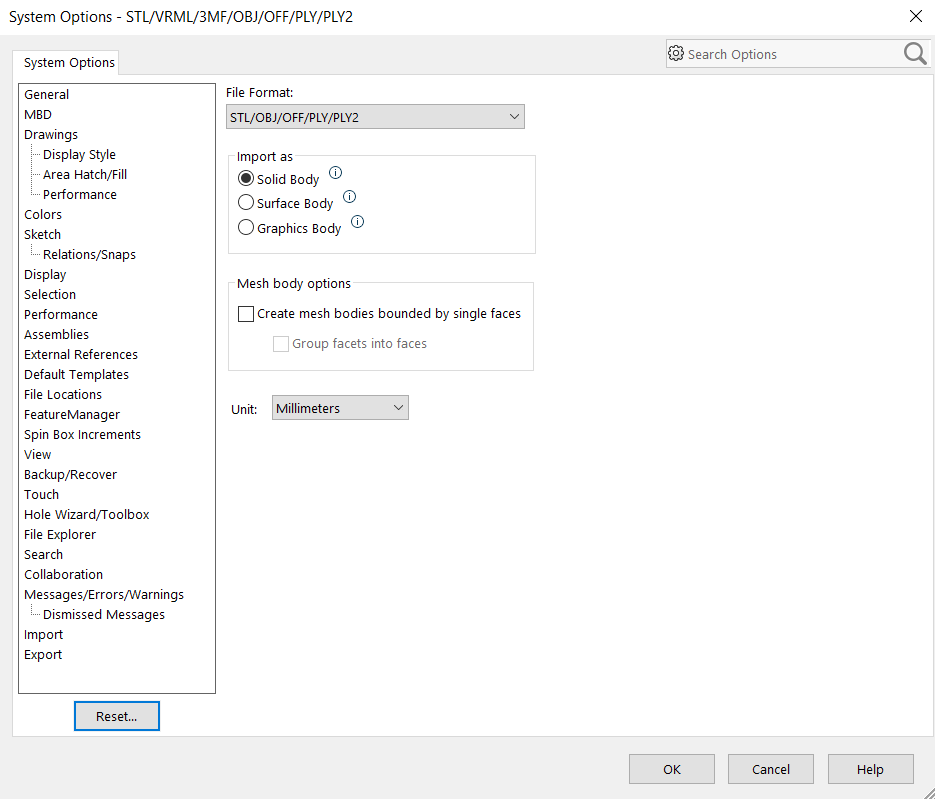 How to Import and Convert an STL File in SOLIDWORKS
