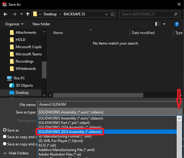 How to Back-Save to Previous Version-years in SOLIDWORKS Design