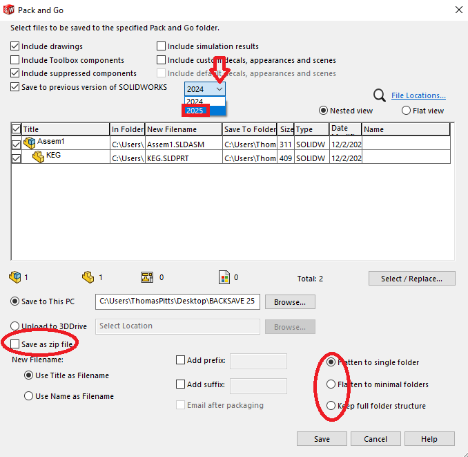How to Back-Save to Previous Version-years in SOLIDWORKS Design