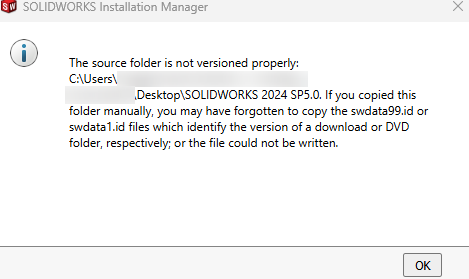How to Resolve "The source folder is not versioned properly" in SOLIDWORKS